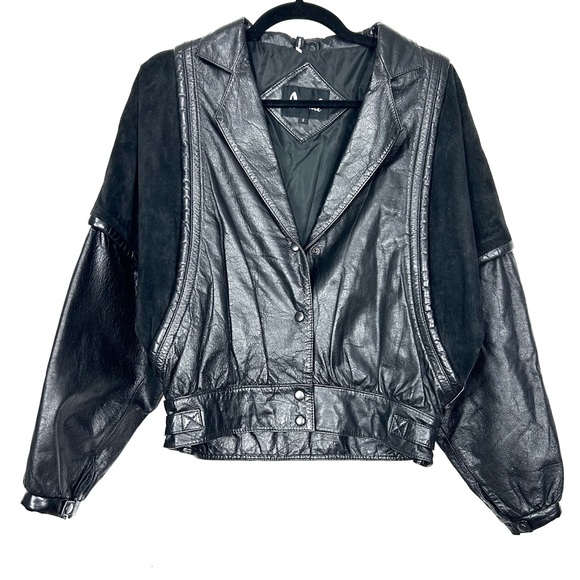 Avanti | Jackets & Coats | Avanti Vintage Black Leather Bomber Jacket ...